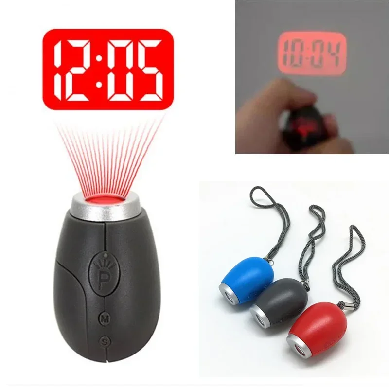 Mini-Portable-LED-Digital-Projection-Alarm-Clock-Key-Chains-Projector ...