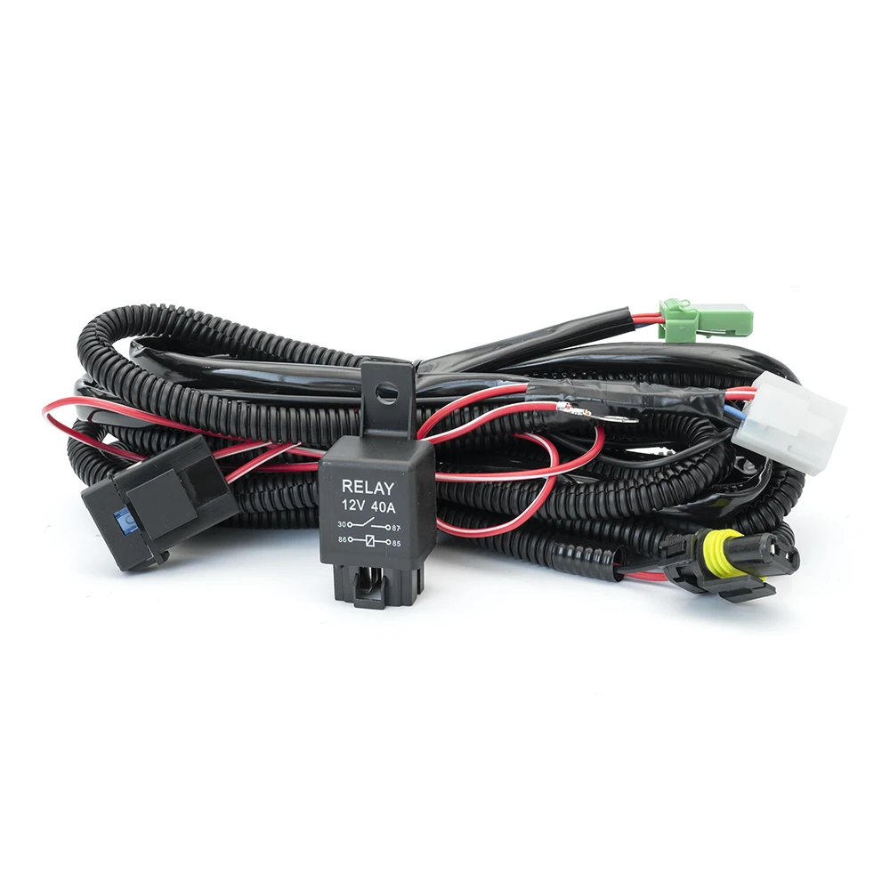 40A 12V H10 H12 HB3 HIR2 Fog Lights Wiring Harness Socket For 2000-2005 ...