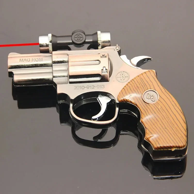 Metal Mini Gun Inflatable Lighter Windproof Infrared Jet Red Flame ...