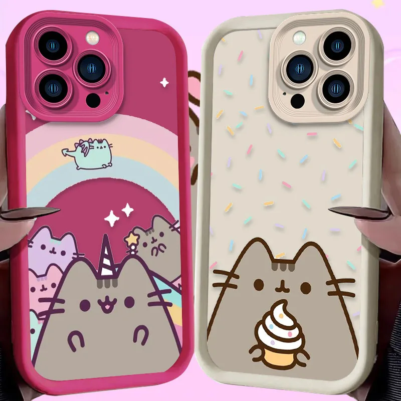 Charming Pusheen Cat Soft Silicone Phone Case - Cute Protective Back ...
