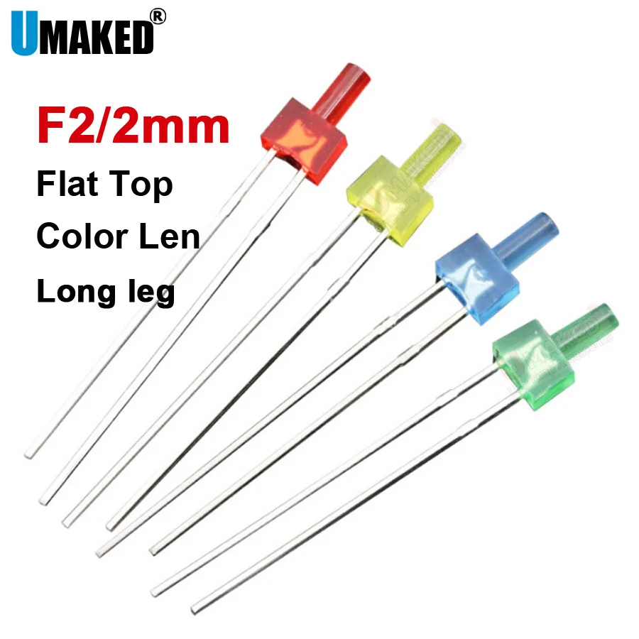 1000pcs 2mm Flat top LED lamps diodes chip, COLOR len light beads, F2 ...