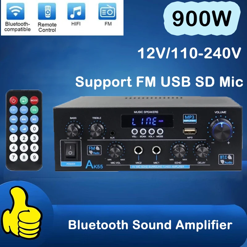 AK35-AK45-AK55-900W-Home-Power-Amplifiers-2-Channel-Bluetooth-Sound ...