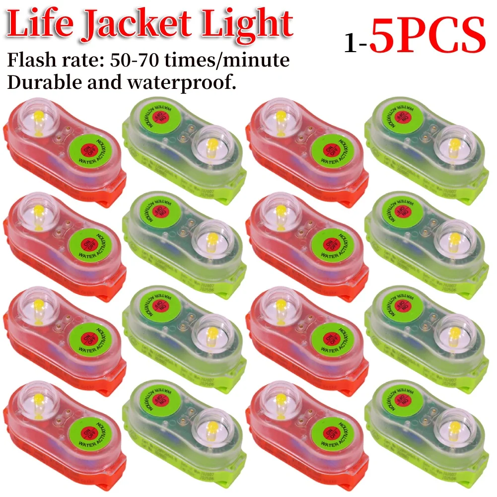 1-5pcs LED Life Jacket Light Energy-Efficient Safety Personal Locator ...
