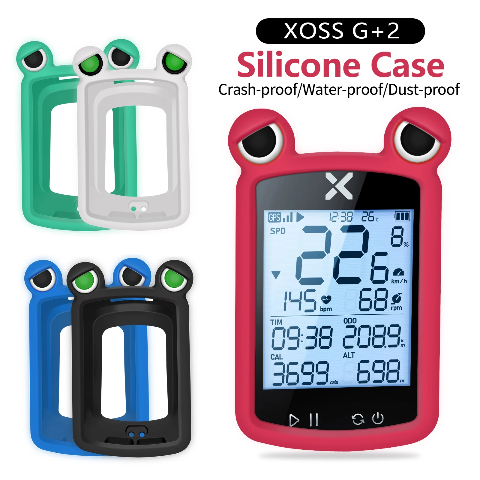 XOSS-G2-G2-PLUS-Frog-s-Eye-Bike-Computer-Silicone-Case-Soft-and-Safe ...