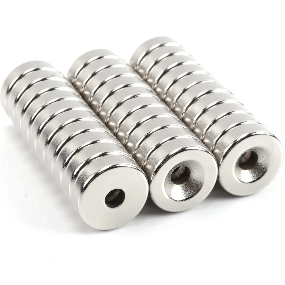 5-30 Pcs 15x5-4mm N52 Fridge Magnet Neodymium Magnet Countersunk Hole ...