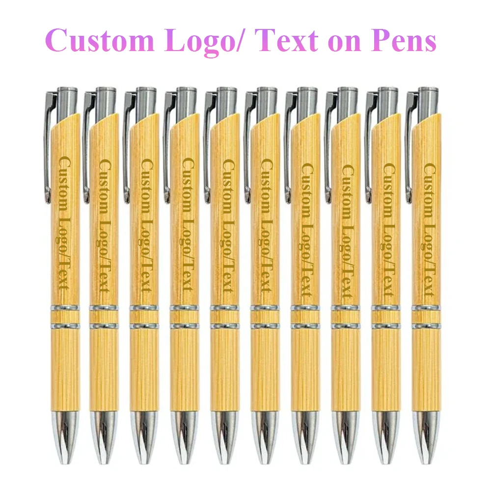Customized-Bamboo-Ballpoint-Pen-with-Logo-Customized-Logo-Engrave-Name ...