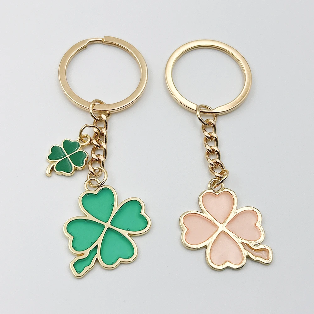 New Fashion Clover Oil Enamel Charms KeyChain Key Chain Car Keyring ...