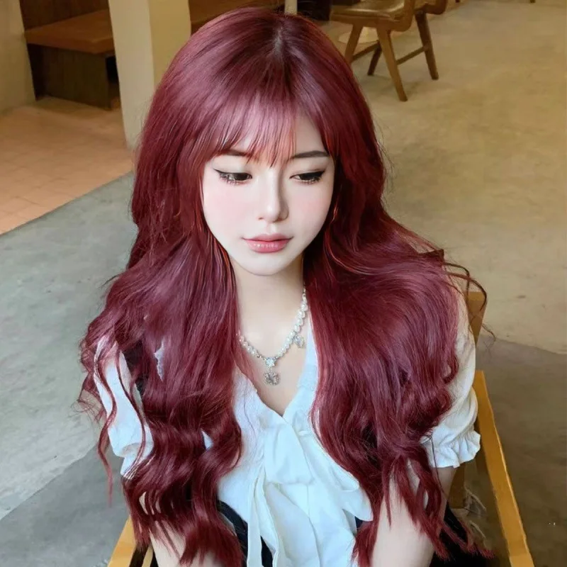 New synthetic synthetic fiber wig for women Air bangs long hair big ...