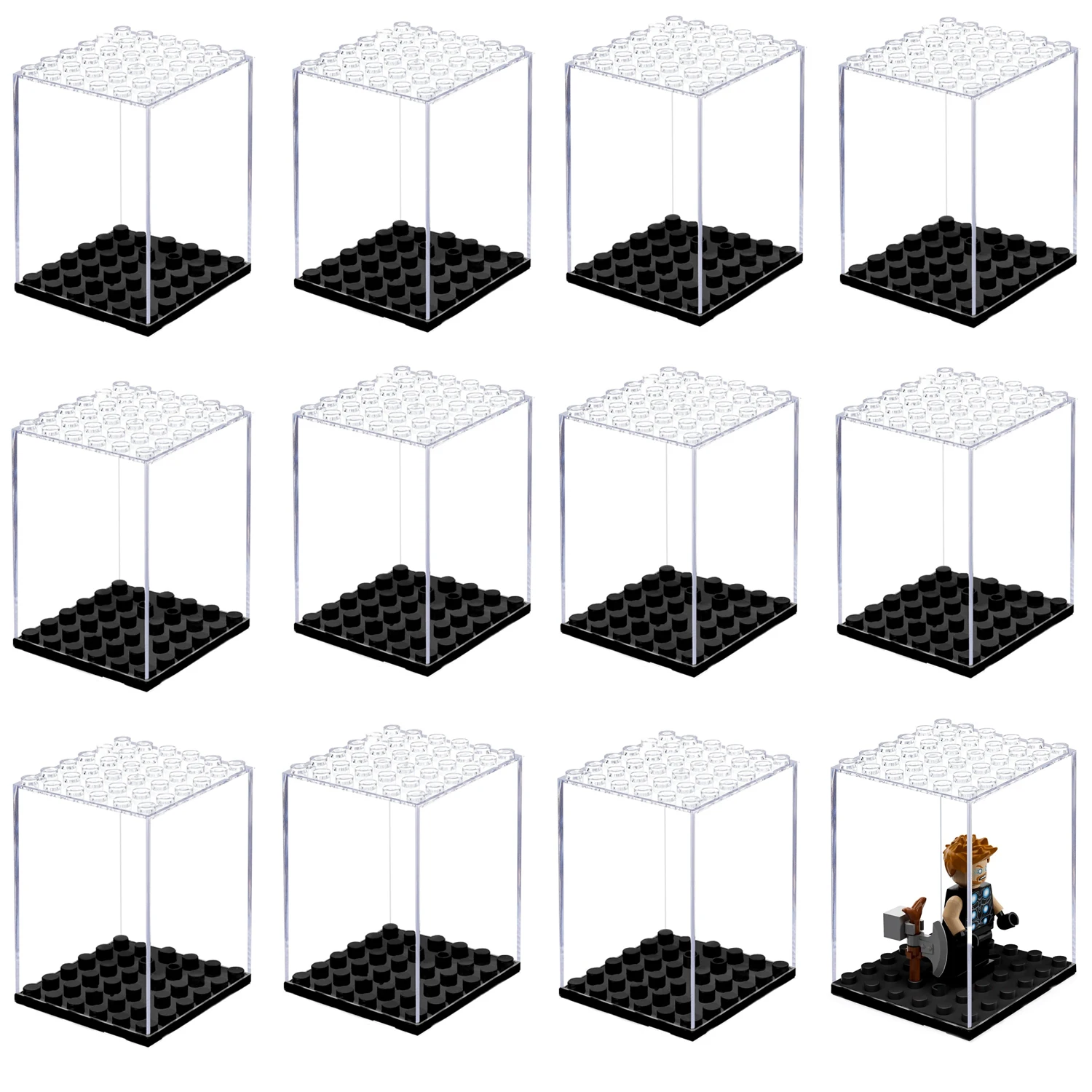 Acrylic Display Case for Minifigure Action Figures Blocks Fit for Brick ...