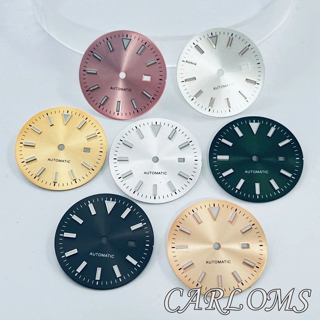 24-5mm-NH05-Watch-Dial-Date-With-Green-Luminous-Silver-Gold-Rose-Gold ...