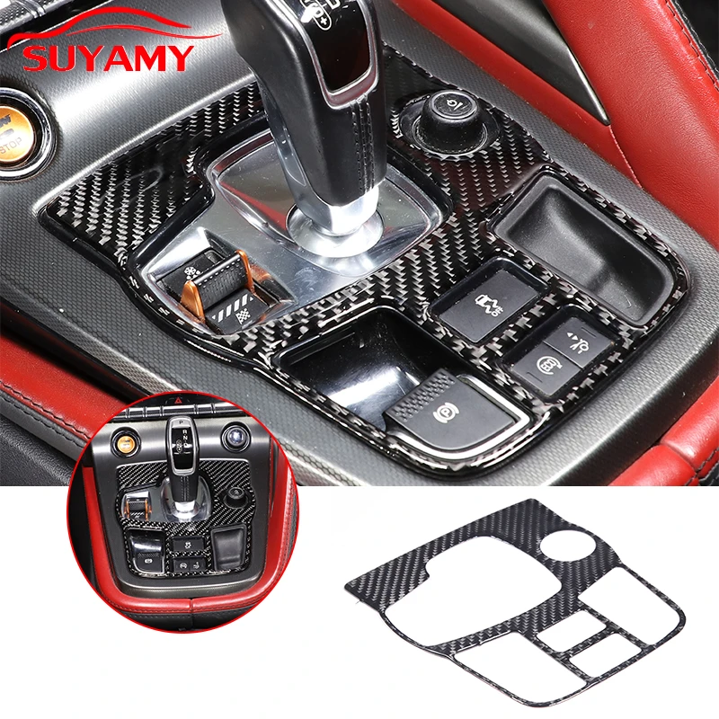 Soft Carbon Fiber Central Control Gear Shift Panel Trim Stickers For ...