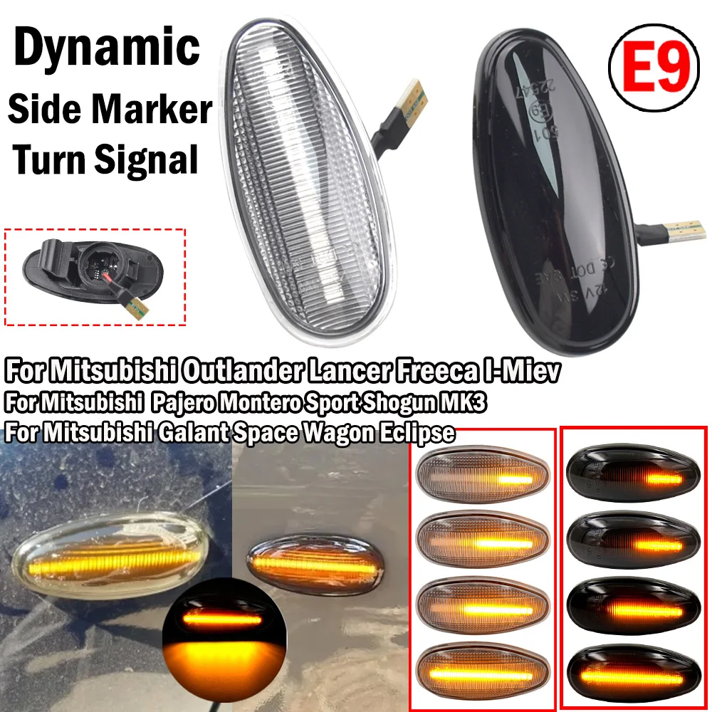 2x-LED-Dynamic-Side-Marker-Lights-Turn-Signal-Lamps-For-Mitsubishi ...