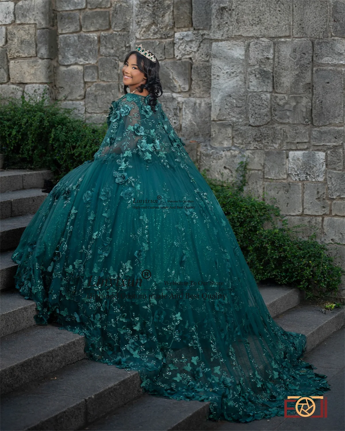 3D Floars Appliques Lace Quinceanera Dresses Mexican Ball Gown Sweet 16 ...