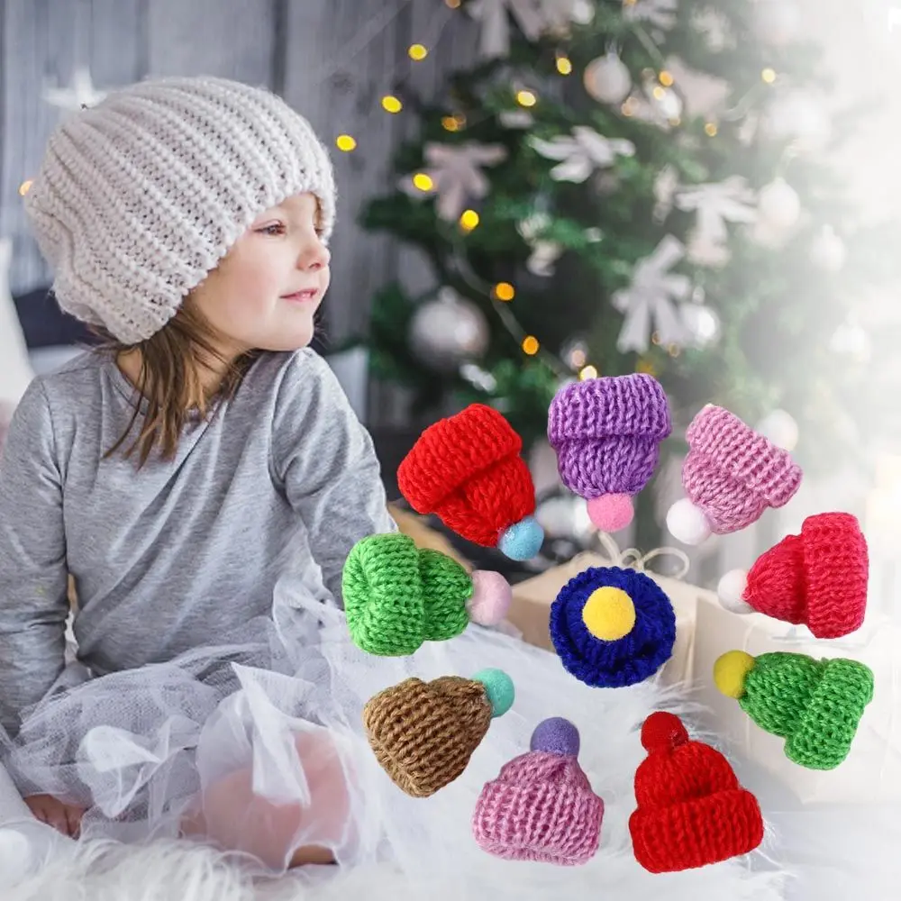 10pcs-Colorful-Mini-Knitting-Hats-Doll-Hats-Wool-Hat-Christmas-Tree ...
