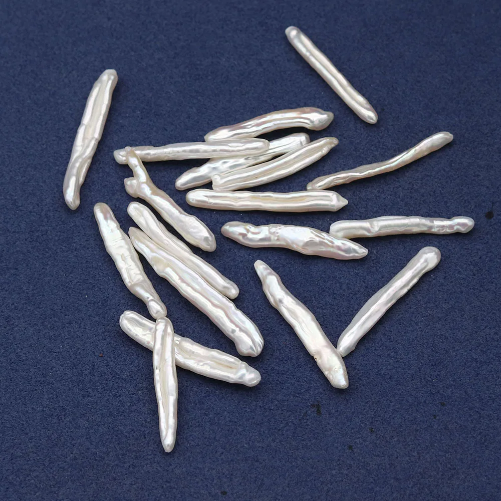 Cuentas sueltas de perlas naturales con forma de palo sin agujero ...