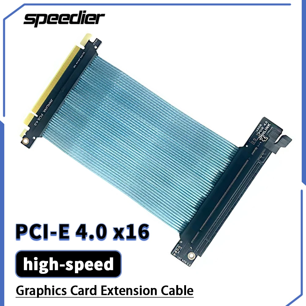 Blue-PCI-Express-4-0-x16-Riser-Cable-PCIE-16x-Extender-Graphics-Card ...