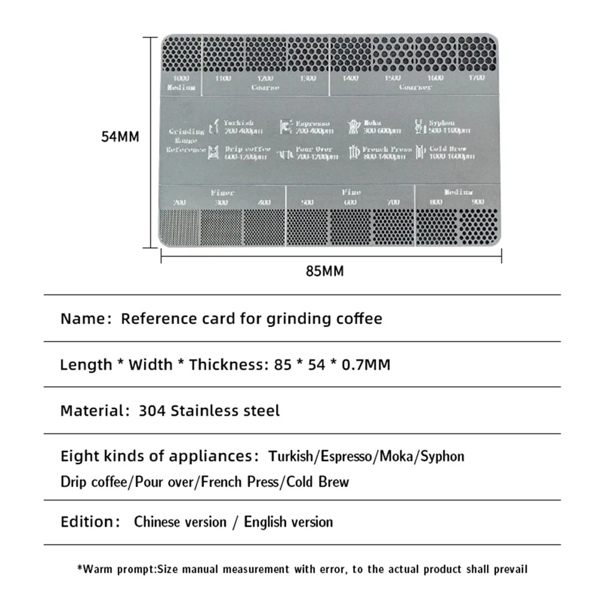 Coffee-Powder-Grinding-Thickness-Reference-Comparison-Card-Grinder ...