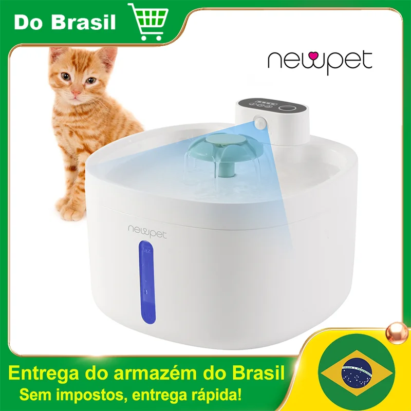 Bebedouro Automático Newpet para Gatos e Cães de Aço Inoxidável com 2,6 ...