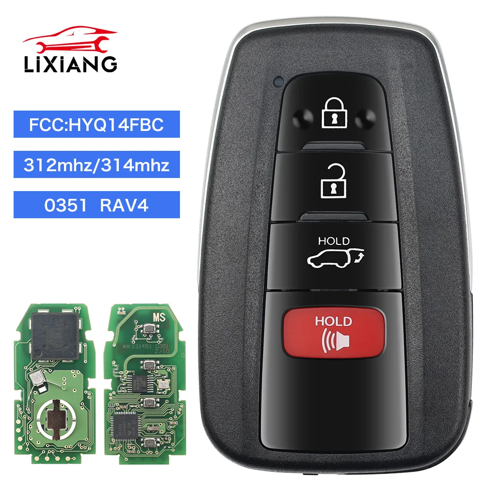 LIXIANG3/ 4 Buttons 314MHz for Toyota RAV4 2019 2020 2021 Smart Remote ...