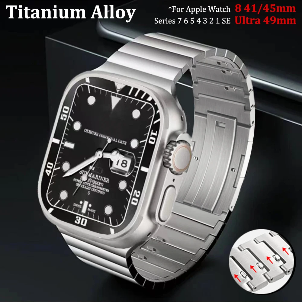 Titanium-Alloy-Luxury-Band-for-Apple-Watch-9-8-7-41-45mm-Ultra-2-49mm ...