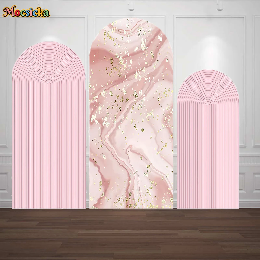 Pink-Gold-Shiny-Arched-Background-Sweet-Girl-Birthday-Wedding-Party ...