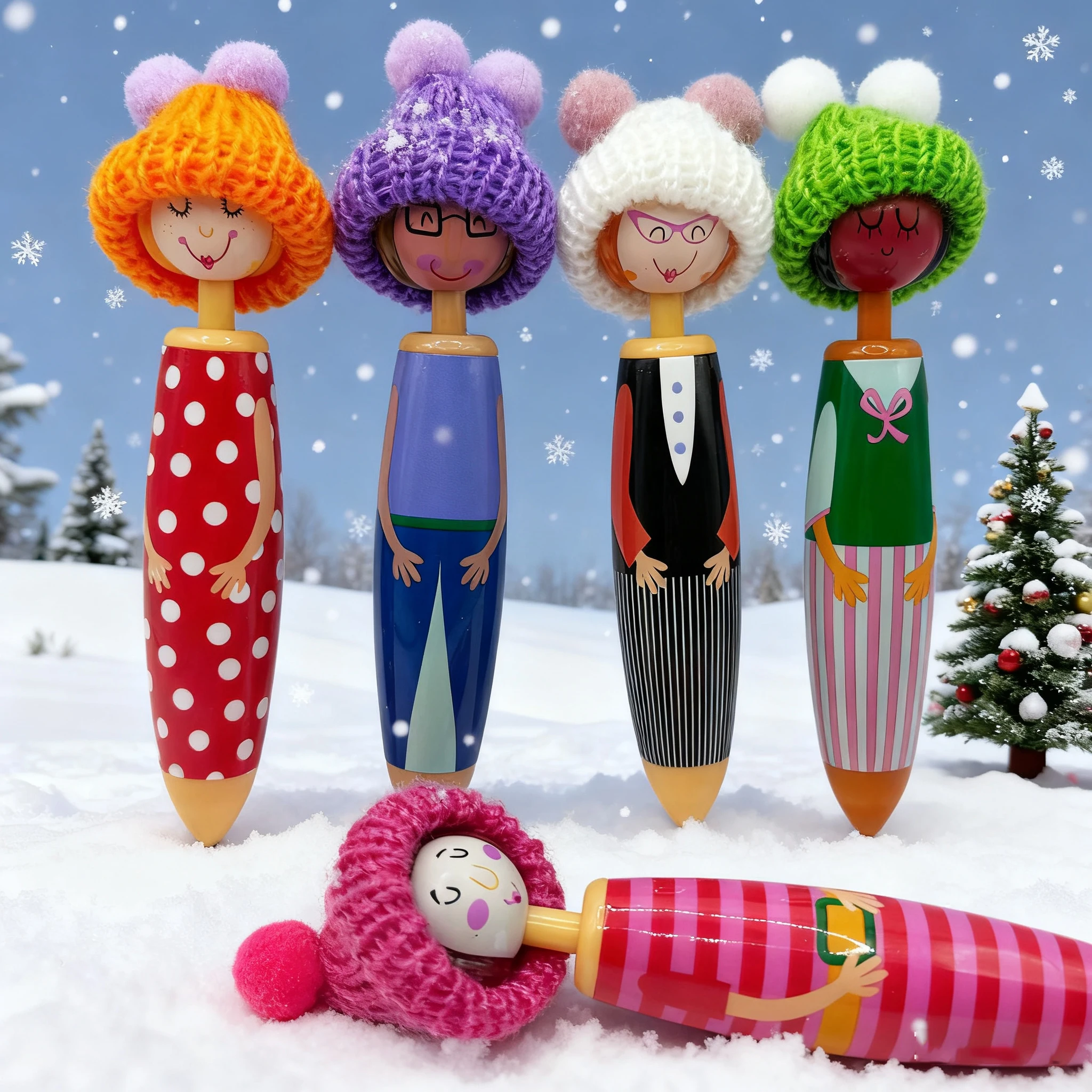 Christmas Doll Ballpoint Pen, Cute Cartoon Gel Pen 0.5mm Blue Ink ...