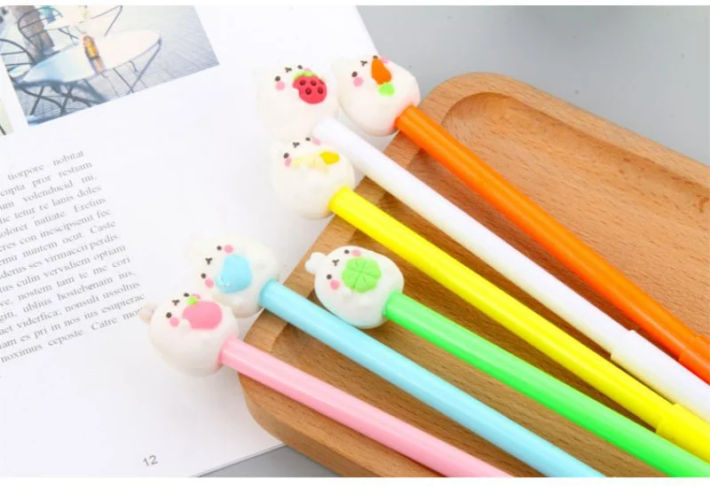 STYLO,1 Piece Random Color--stylo Kawaii en forme de lapin et de Fruit ...