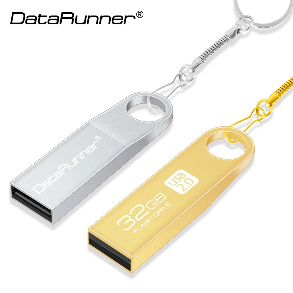 DataRunner Key Chain USB 2.0 Flash Drive Metal Pen Drive 64GB 32GB 16GB ...