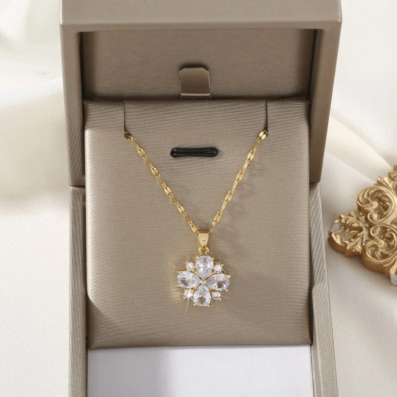 Creative-Bohemian-Rotable-Zirconia-Flower-Pendant-Necklace-Engagement ...