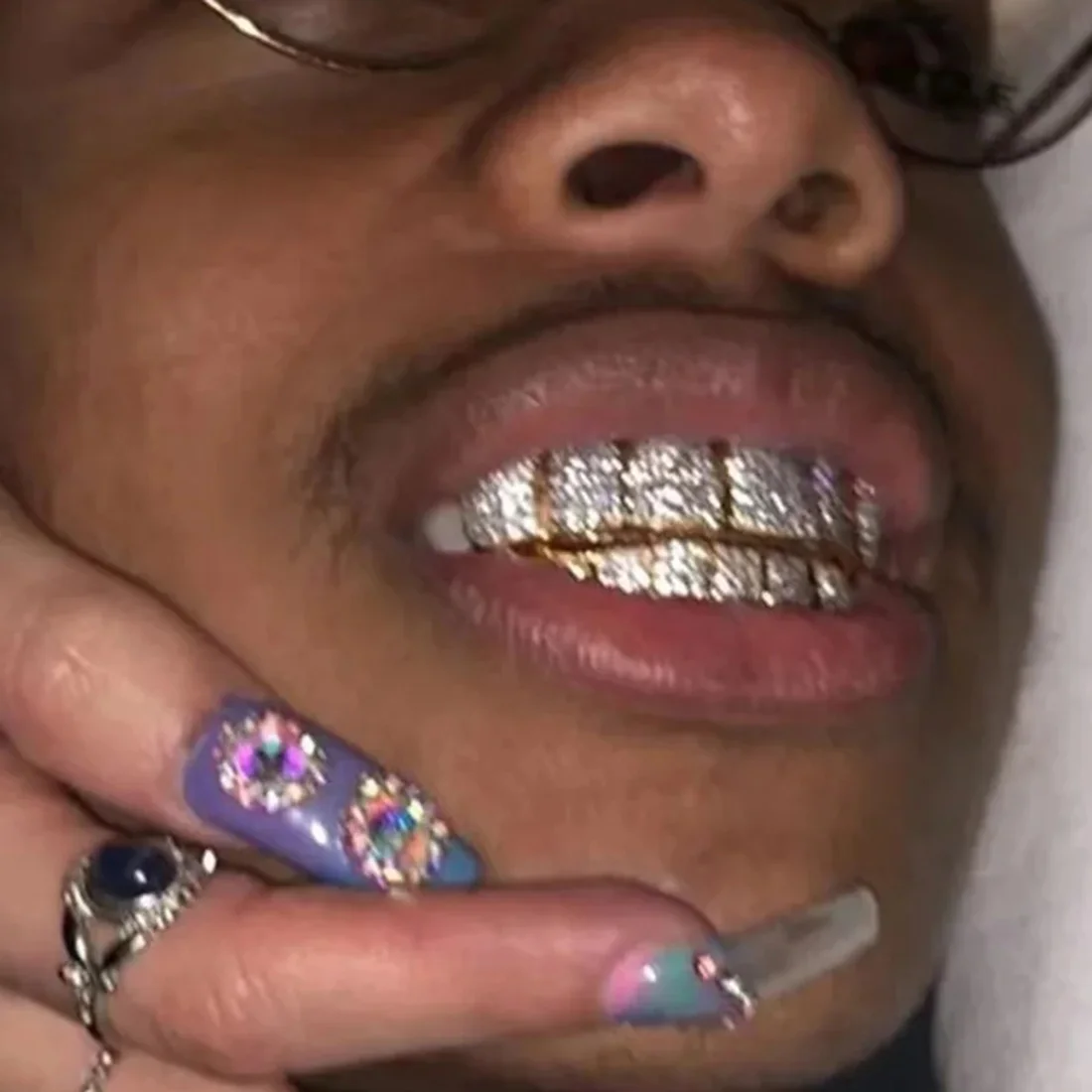 RACHELZ-Trend-6-6-Iced-Out-CZ-Stone-Teeth-Grillz-Hip-Hop-Cubic-Zircon ...