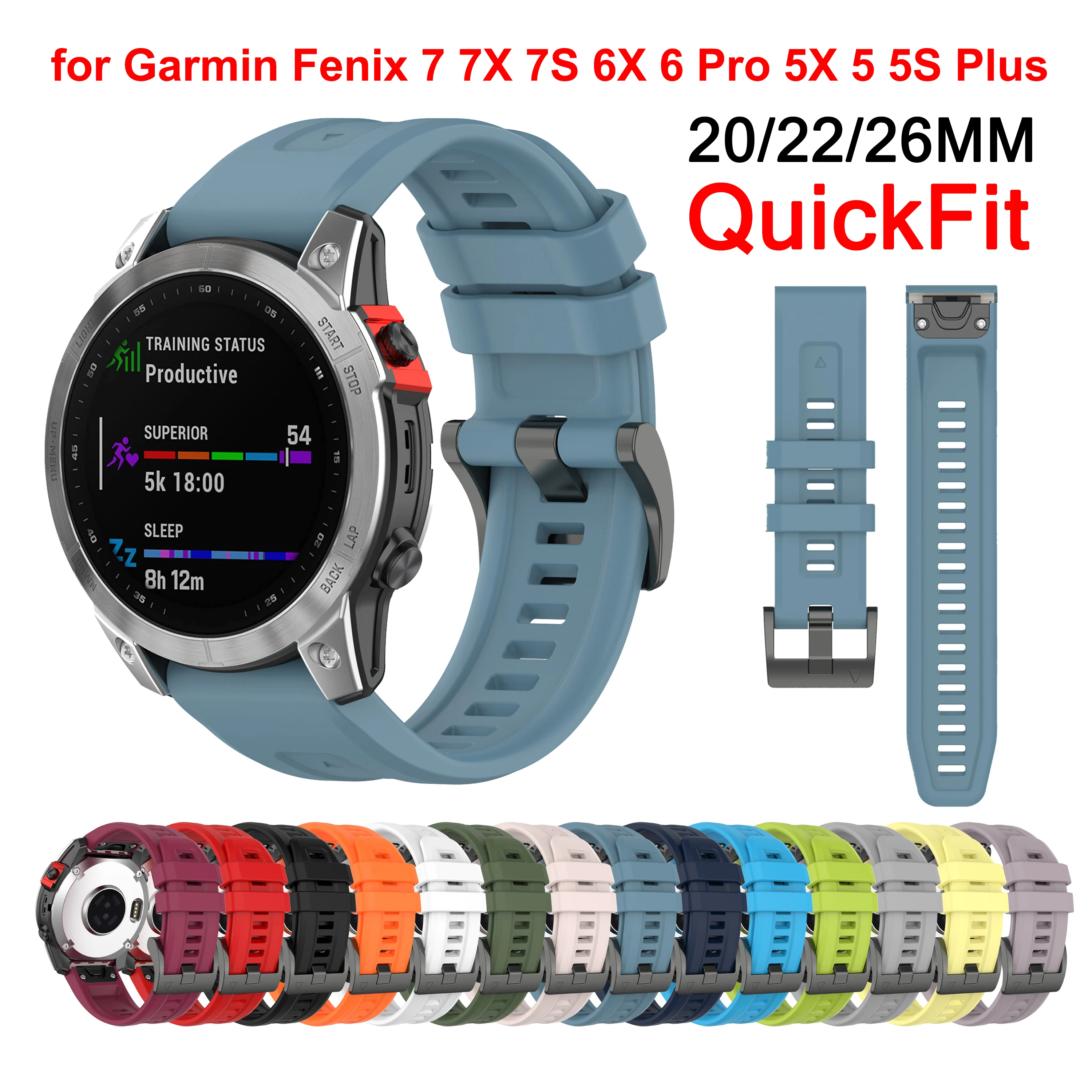 Pulsera-de-silicona-para-Garmin-fenix-7X-7-7S-6-6X-Pro-correa-de-reloj ...