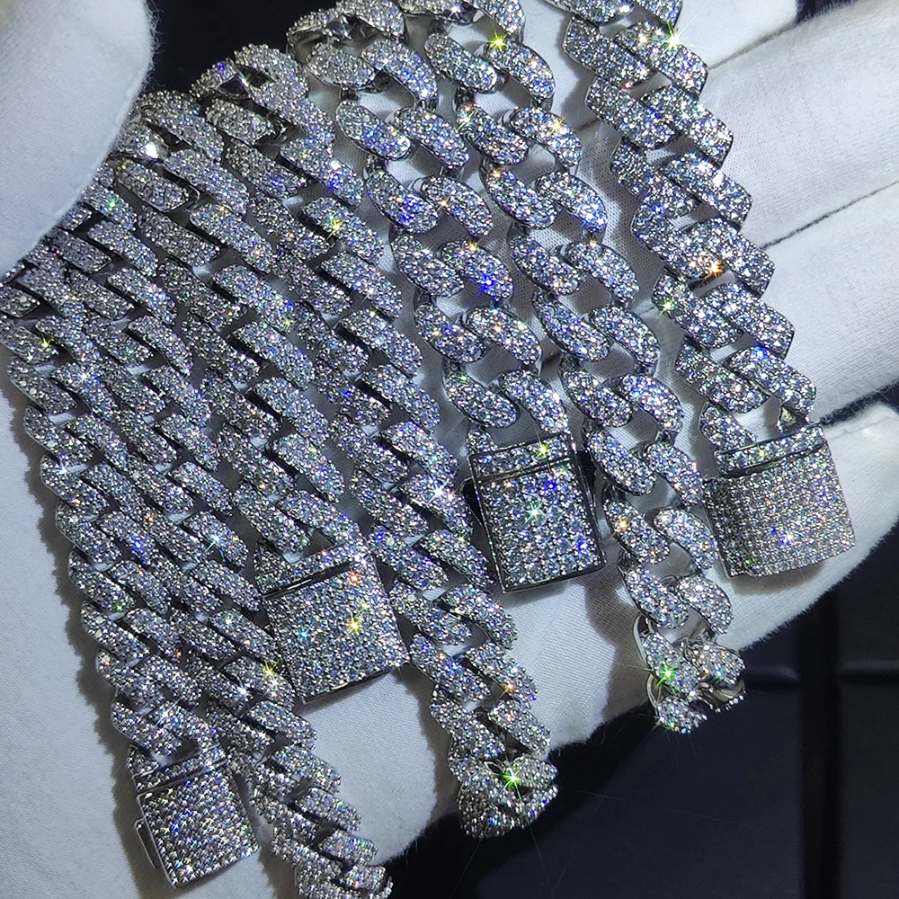 Iced-Out-Sliver-Plated-Bling-5A-CZ-Rapper-Hip-Hop-Chain-Thick-Cuban ...