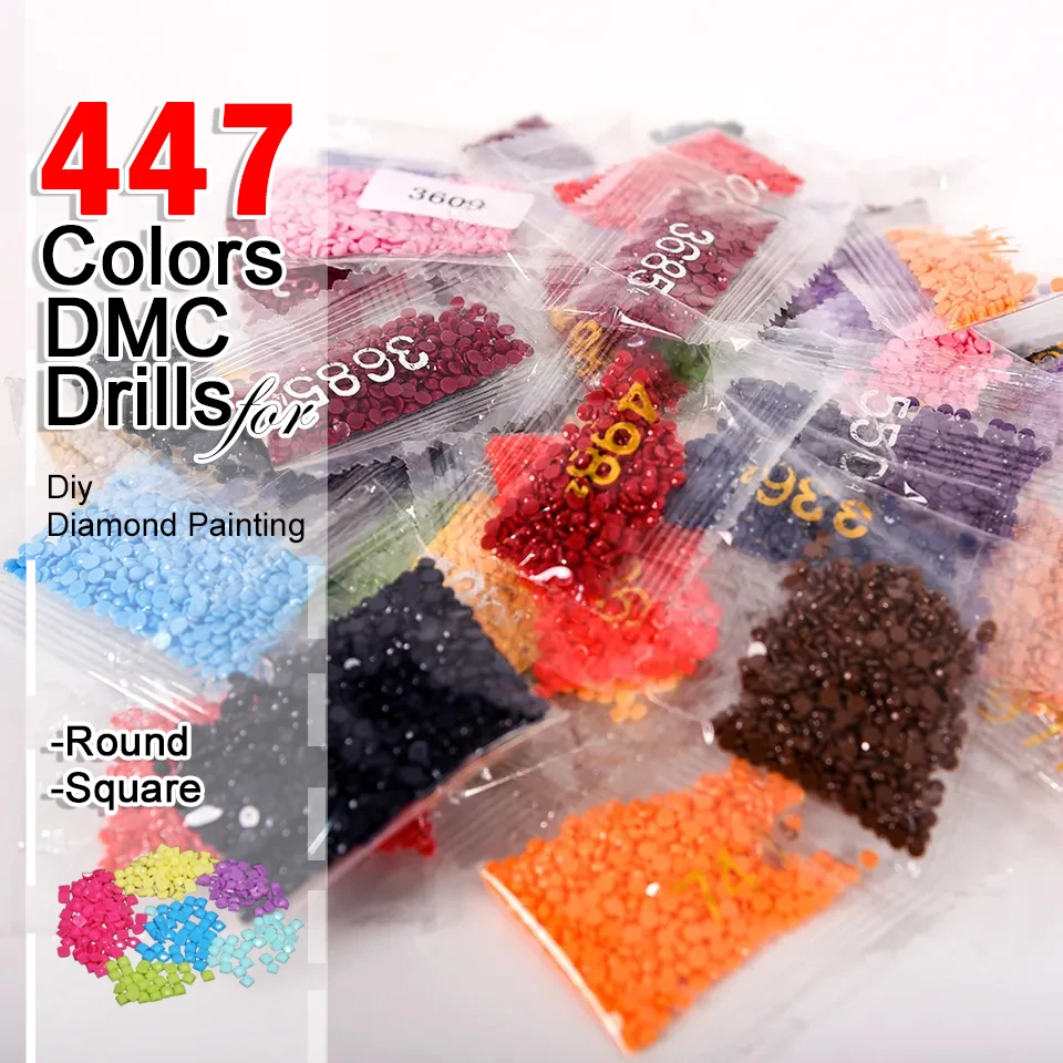 DMC-447-Colors-Drills-Square-Round-5D-Diy-Diamond-Painting-Accessory ...
