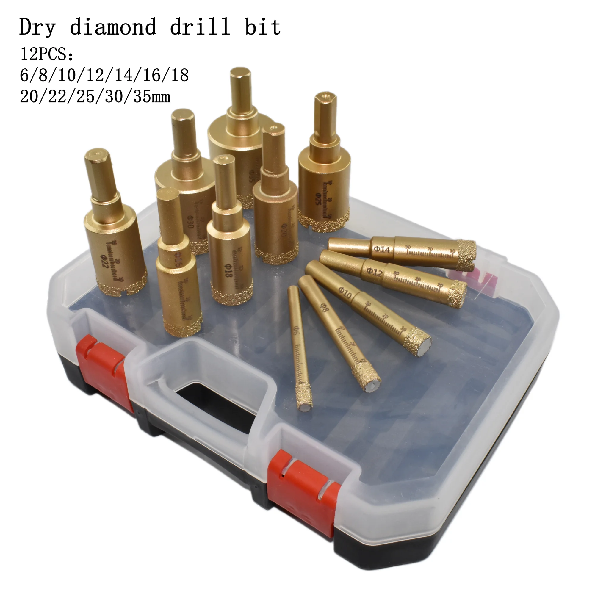 Dry Operation Diamond Coated Drill Bits Set Hole Saw Kit Hand Tools for Glass Marble Granite ...