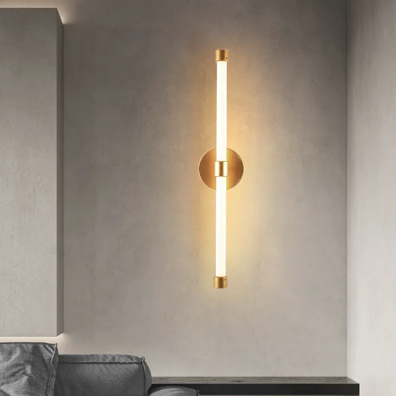 Modern-LED-Wall-Lamps-Minimalist-Black-Gold-Long-Light-For-Bedroom ...