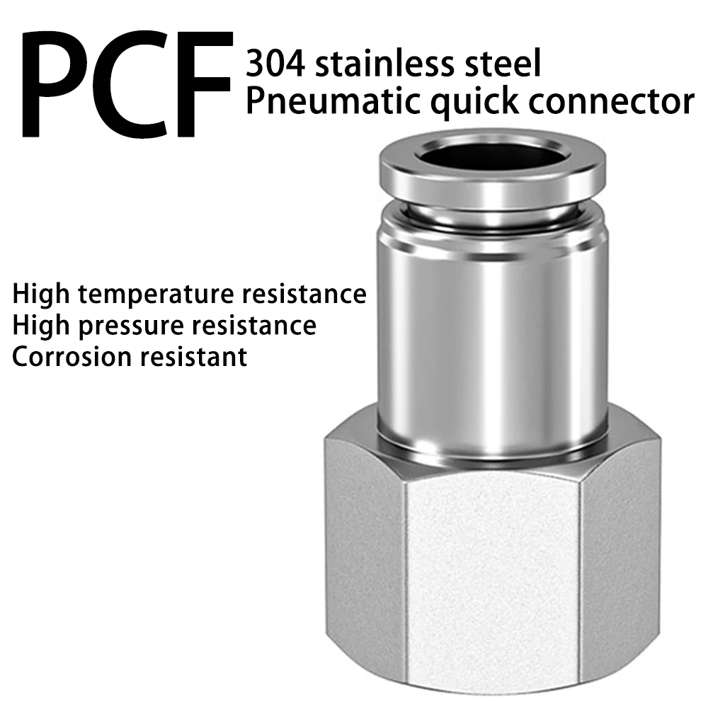 Pneumatic-Quick-Connector-PCF304-Stainless-Steel-M5-1-8-1-4-3-8-1-2 ...