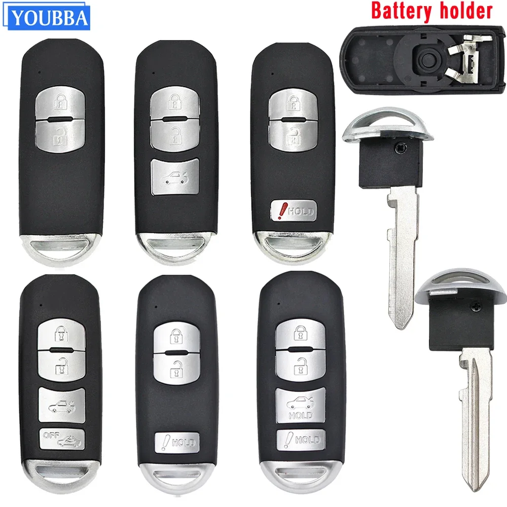 YOUBBA 2/3/4 Buttons Replacement Remote Key Shell Case Fob For Mazda 3 ...