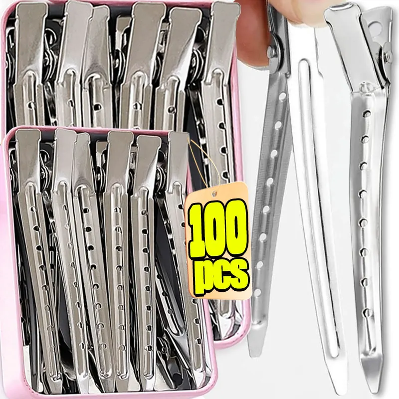 Woman Hair Care Clips Metal Steel Hairdressing Sectioning Clip Clamps ...