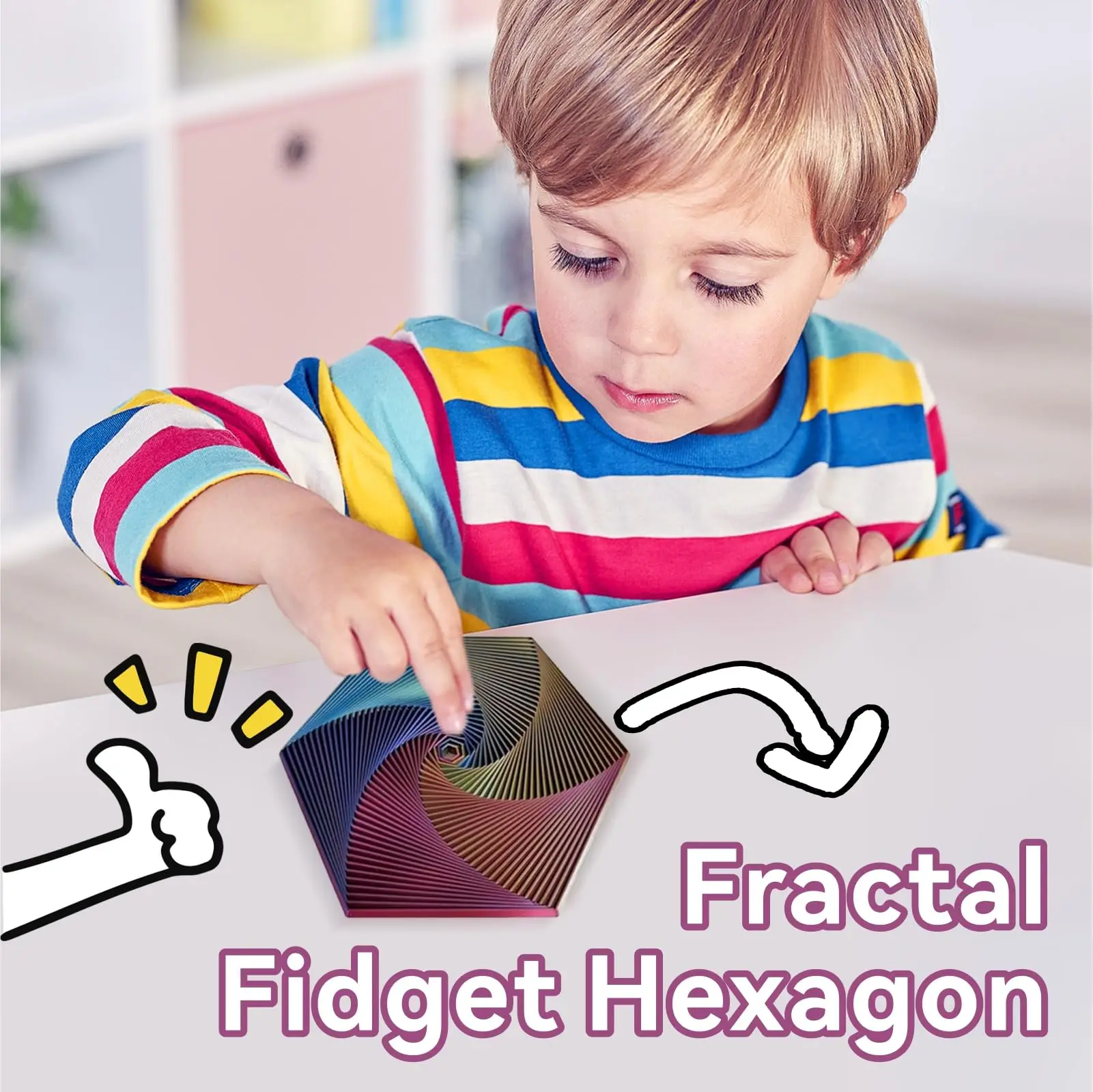 Infinity Cube Fractal Fidget Hexagon, 3D Printed Hexagon Fidget Toy, 3D ...