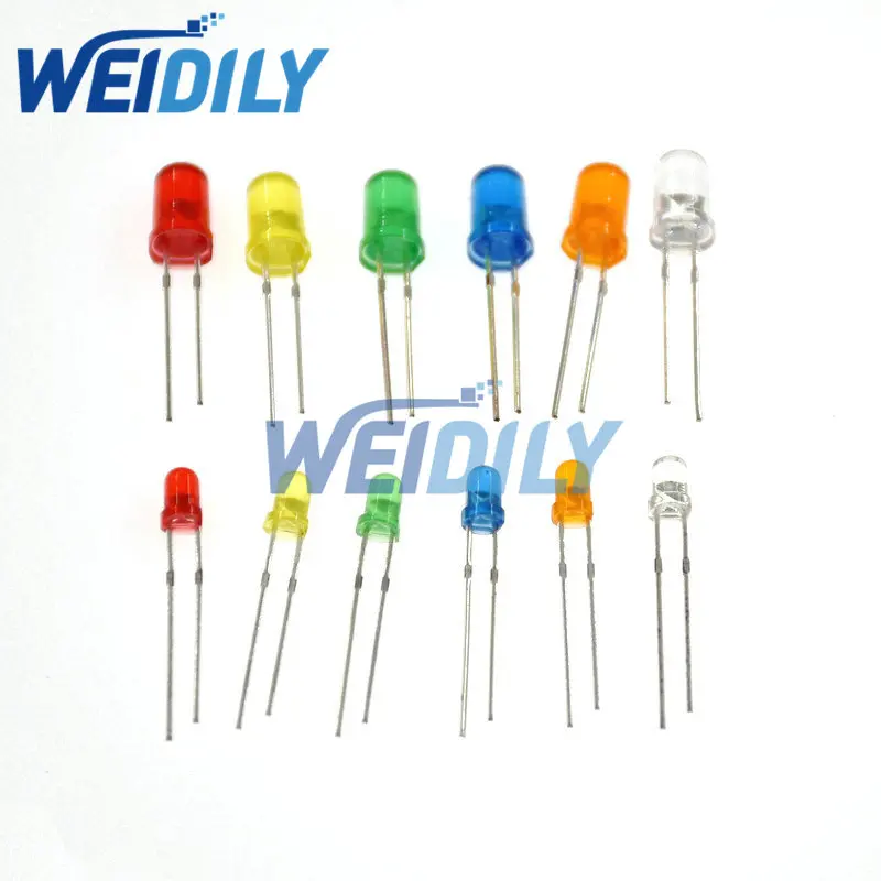 Diode électroluminescente LED ronde, blanc, bleu, rouge, jaune, vert ...