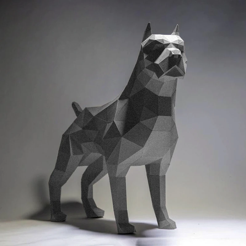 60cm Pit Bull Large Animal Dog Paper Model Home Decor Room Decoration ...