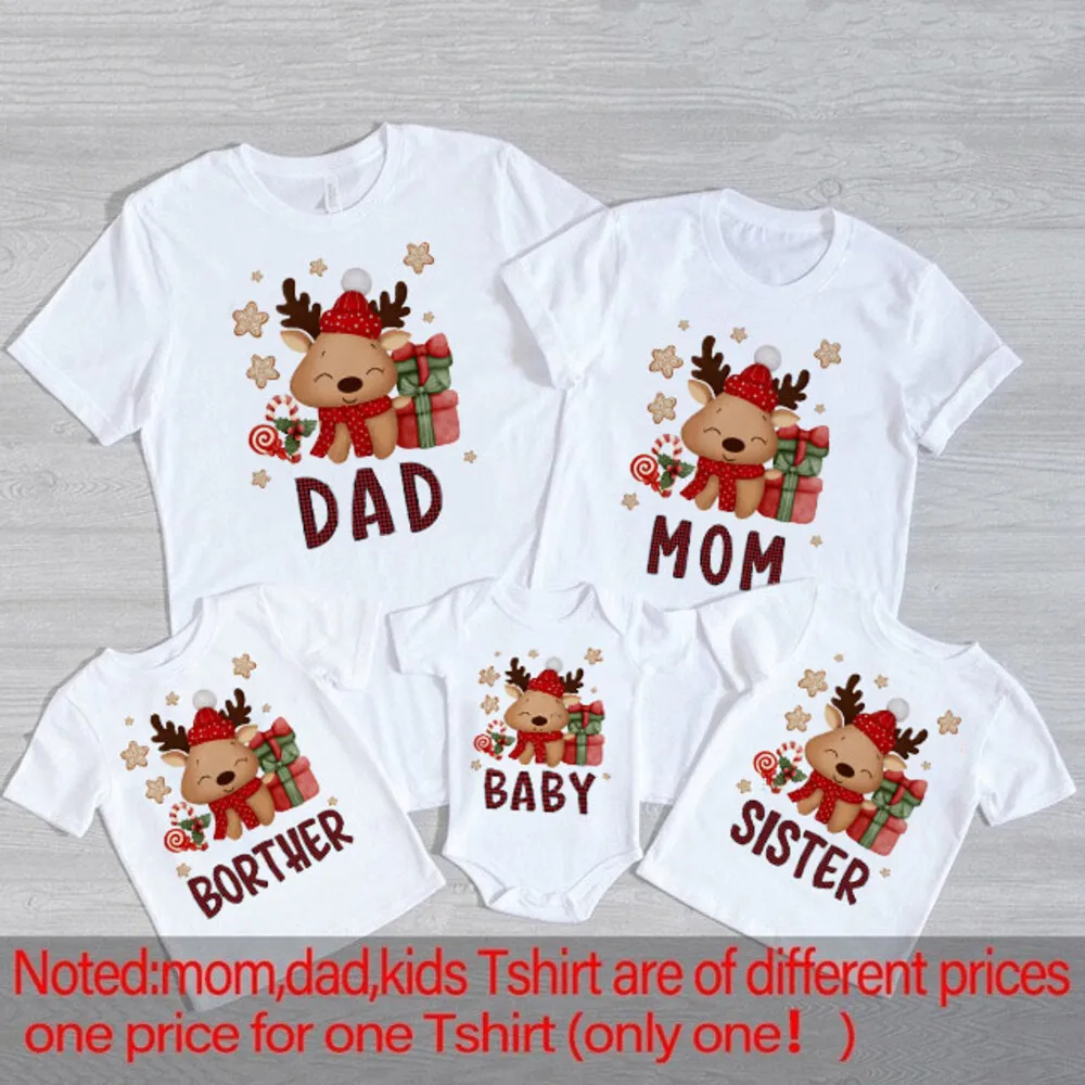 Estampado navideño de ciervos, ropa familiar a juego para Navidad ...