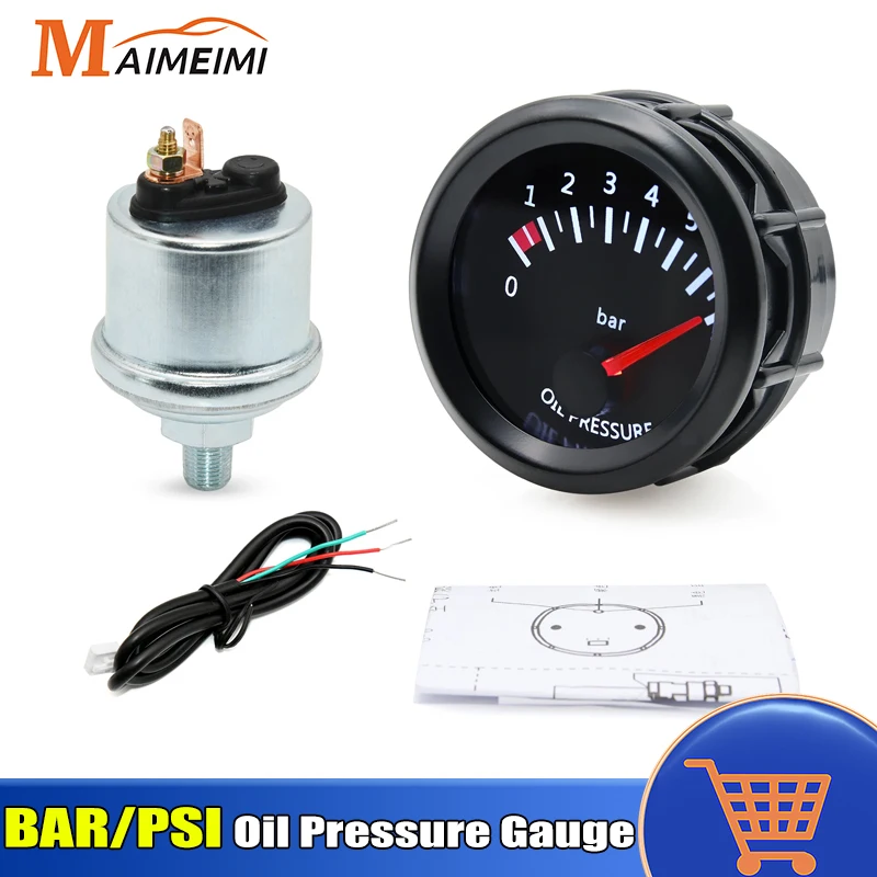 52mm-Car-Oil-Pressure-Gauge-Sensores-0-7-Bar-Medidores-de-press-o-de ...