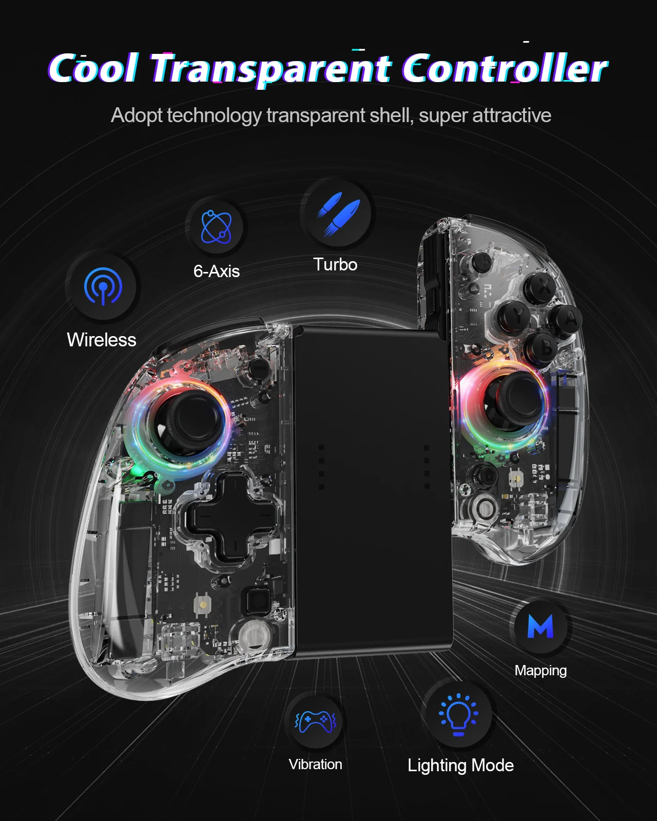 DOYOKY-Classic-Joycon-controll-Gamepad-Transparent-Discovery-for ...