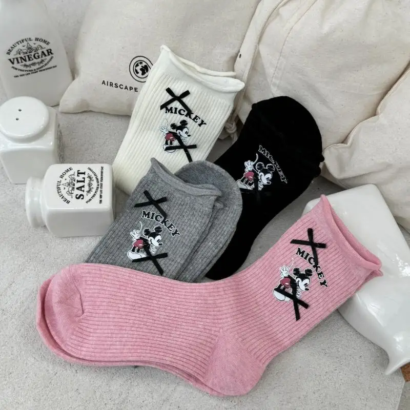 Kawaii-Cute-Disney-Mickey-Mouse-Socks-Stockings-Cartoon-Embroidery-Pile ...
