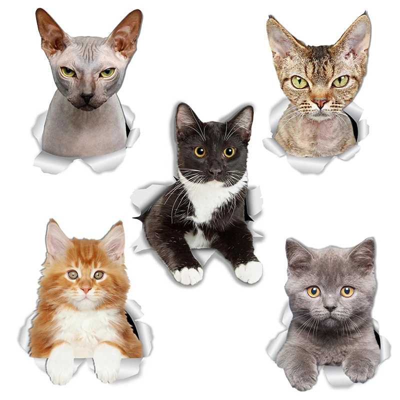 M459 Breakout Siamese Cat Wall Stickers For Fridge Toilet Diary ...