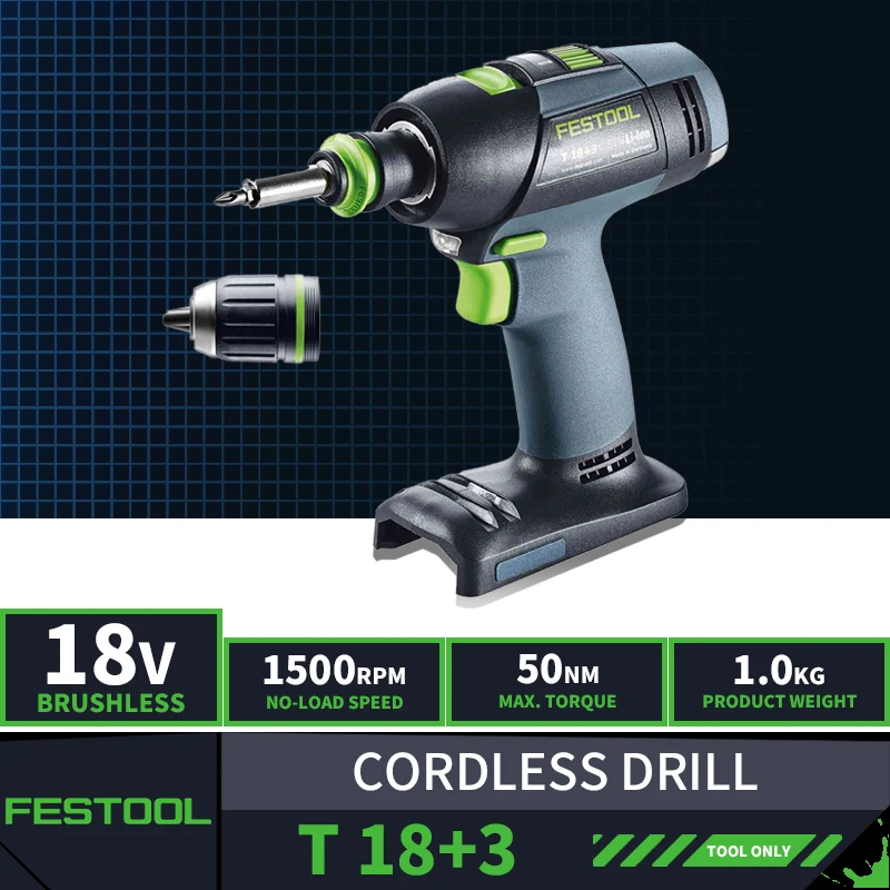 Festool-T-18-3-Brushless-Cordless-Drill-18V-Lithium-Power-Tools-1500RPM ...
