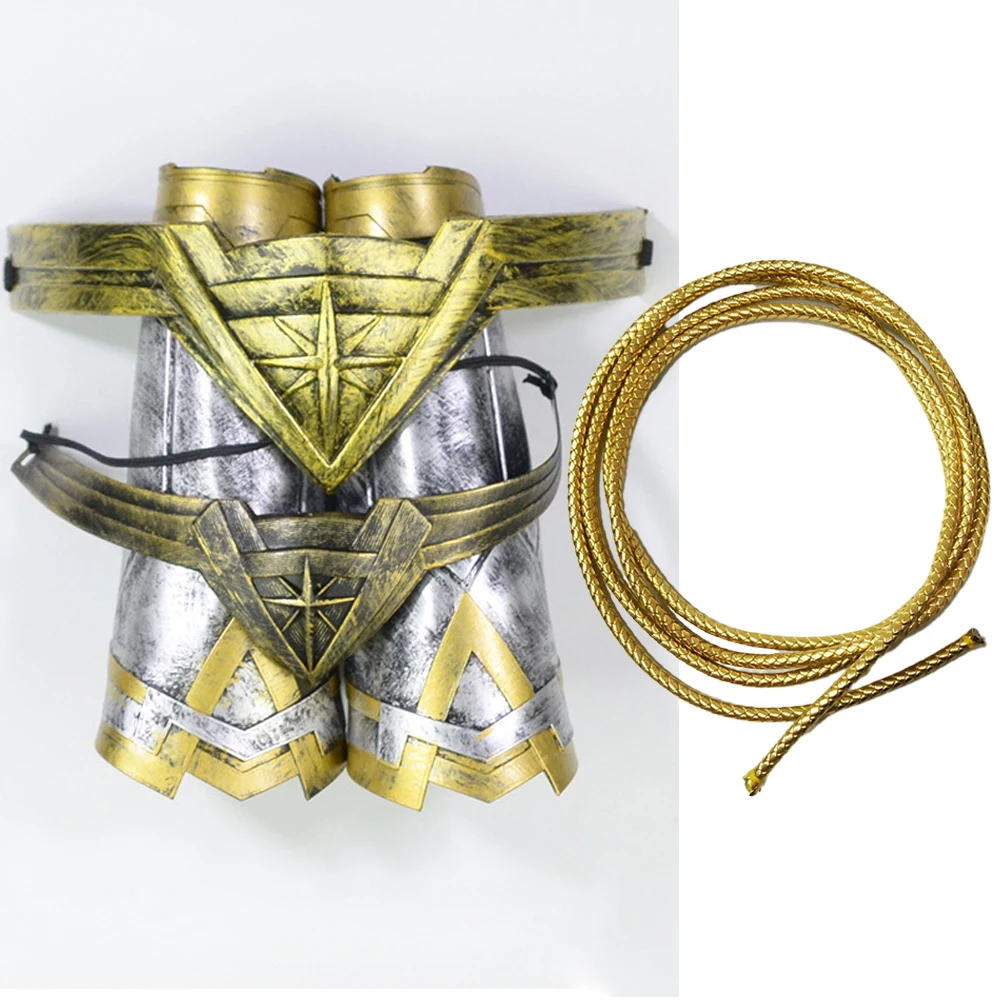 Wonder Woman Armband Gauntlet Headwear Crown Rope Cosplay Diana Prince ...