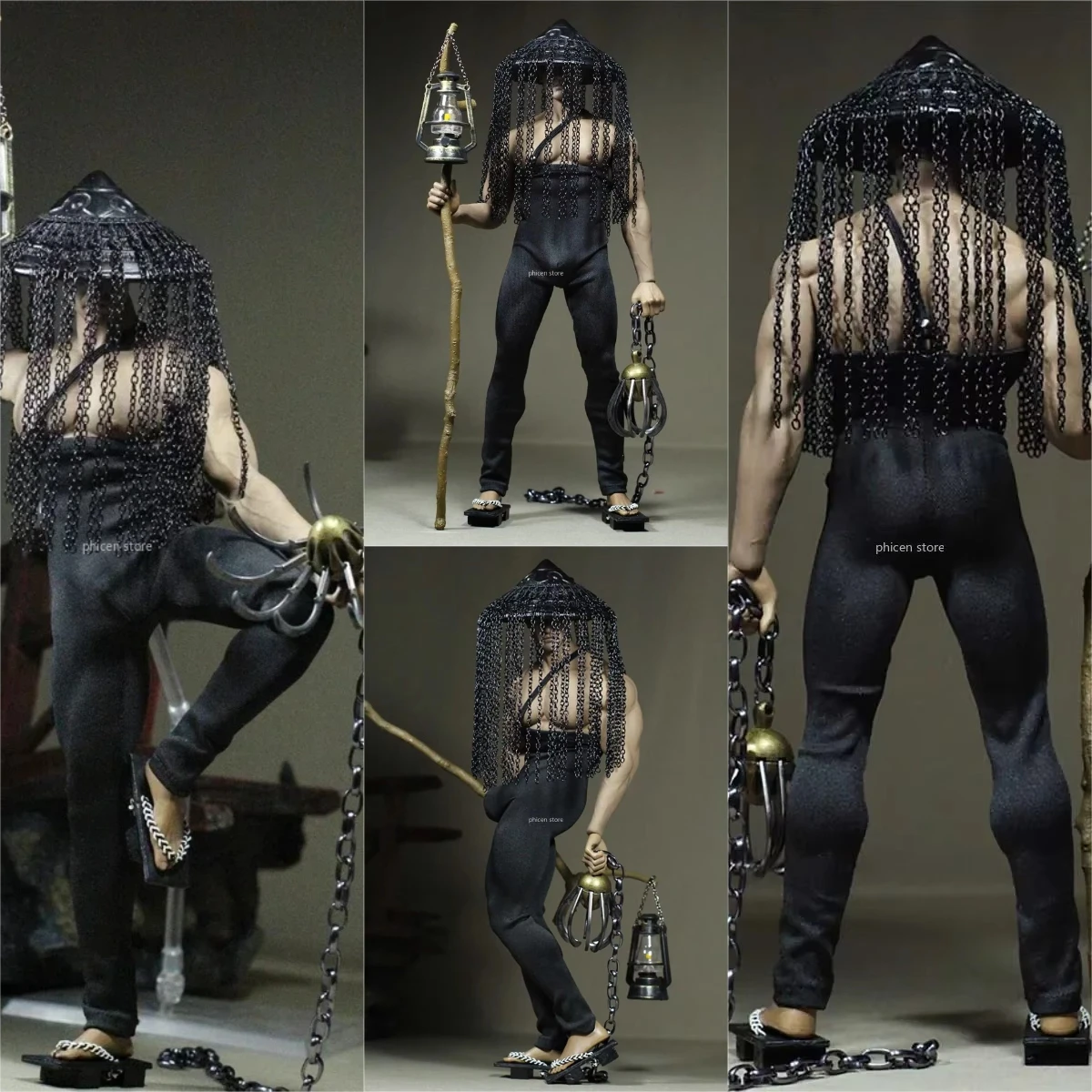 1/6 Male Soldier Hermit Mist Hidden Gate Chain Straw Hat with Jumpsuit ...