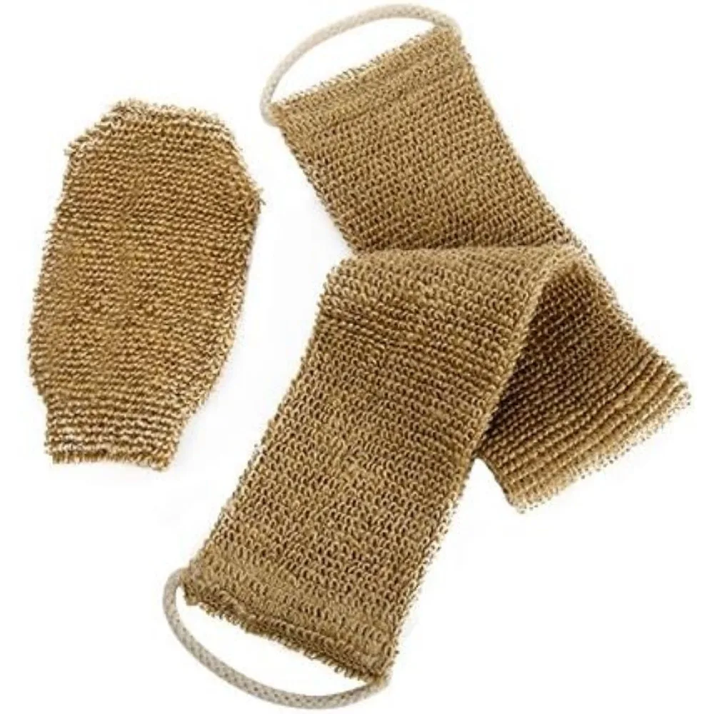 Jute Bath Towel Shower Towel Back Body Exfoliating Belt Shower Scrubber ...